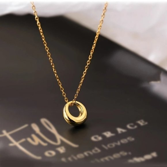 Jewelry | New Yellow Gold Round Pendant Chain Necklace | Poshmark